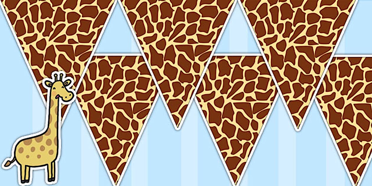 Giraffe Pattern Bunting (teacher made) - Twinkl