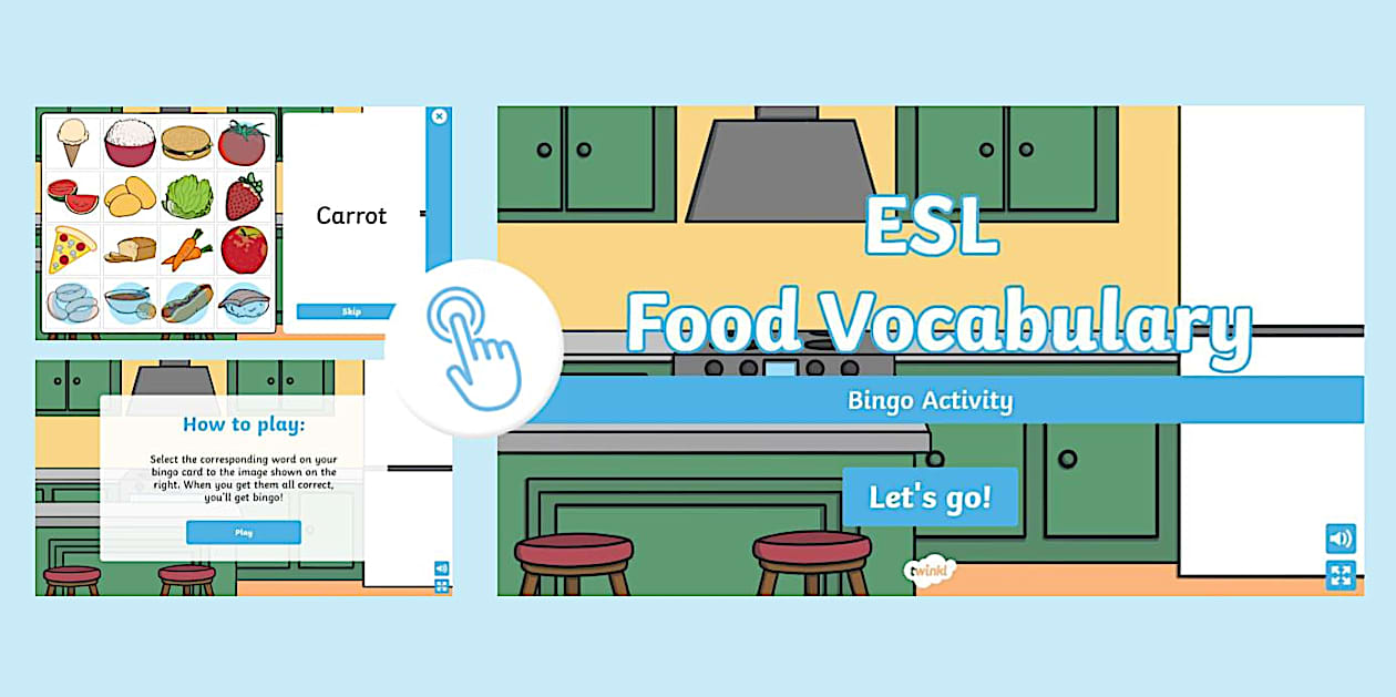 ESL Food Vocabulary Bingo (Hecho por educadores) - Twinkl