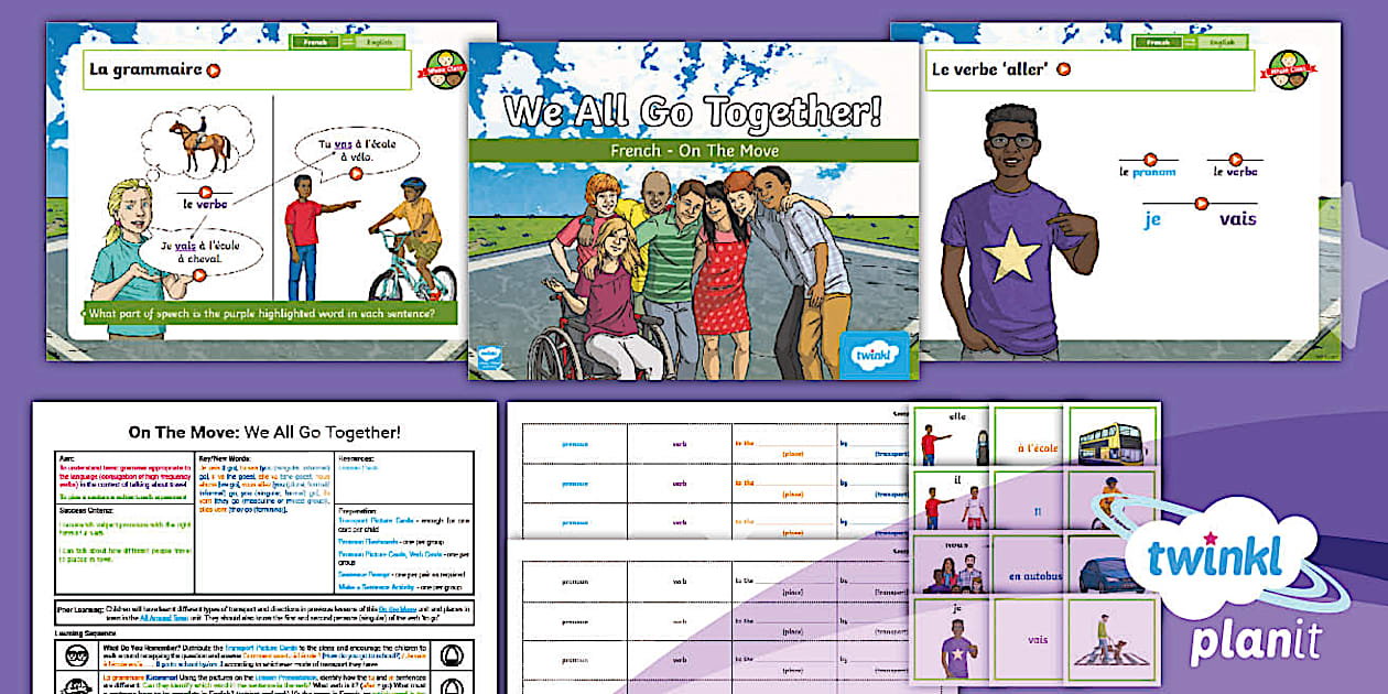 French: On the Move: We All Go Together Year 4 Lesson Pack 6