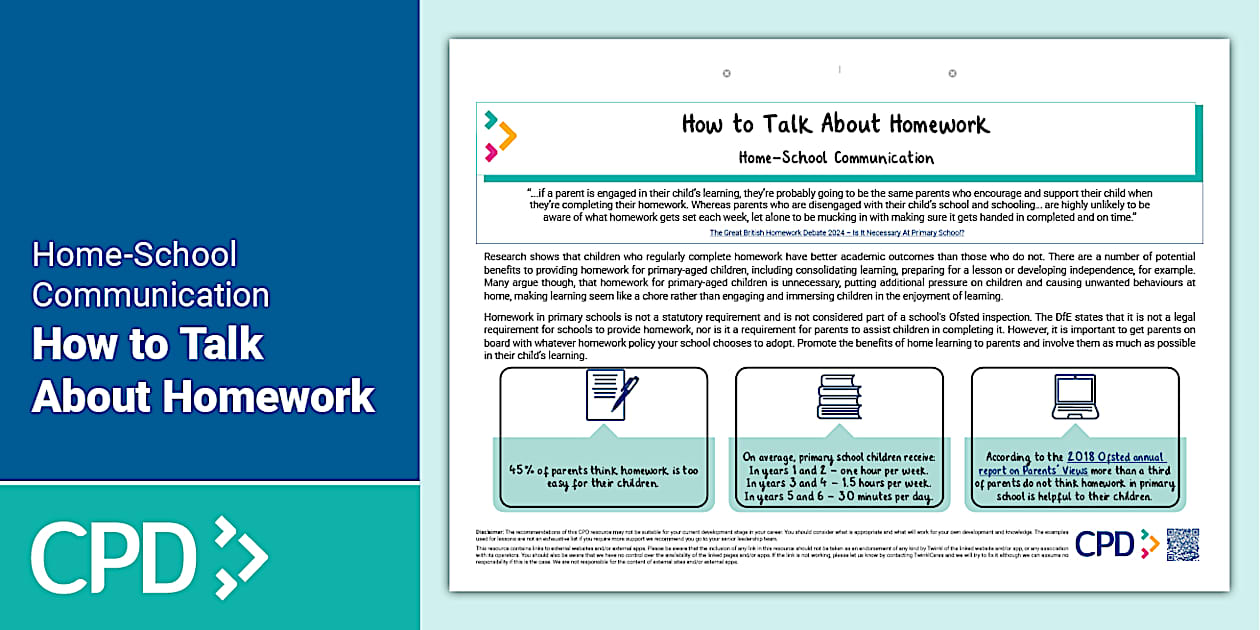 How to Talk About Homework: Home-School Communication