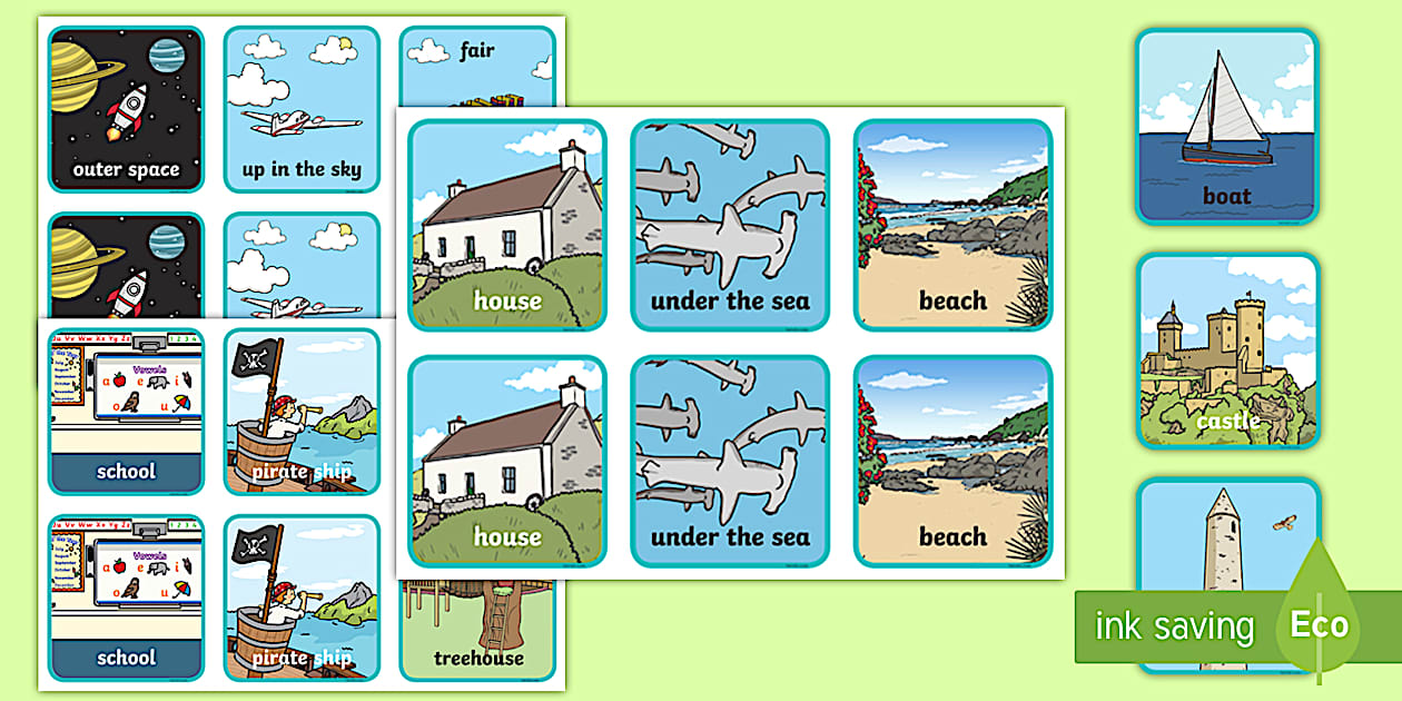 Storybook Setting Pairs Matching Game (teacher made)