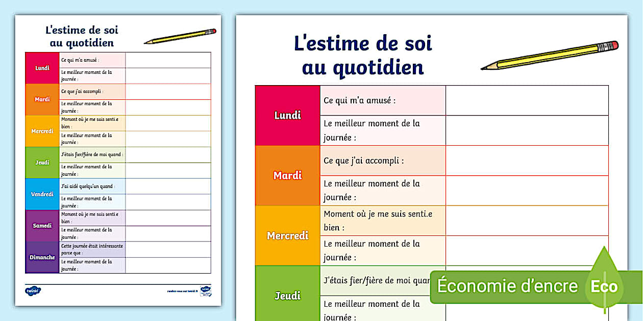 L'estime de soi au quotidien (teacher made) - Twinkl