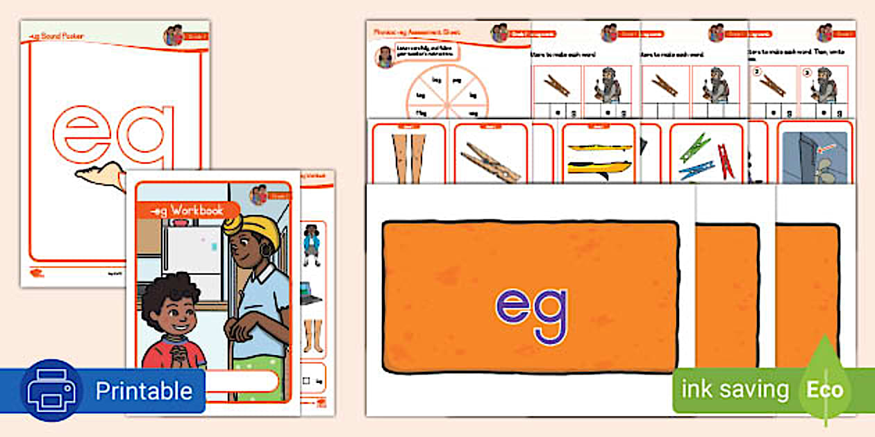 Grade 1 Phonics Pack -eg (teacher made) - Twinkl