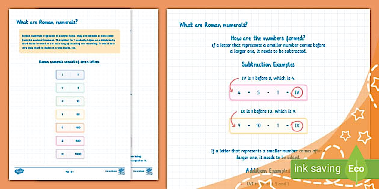 What are Roman numerals? (Ages 8 - 9)