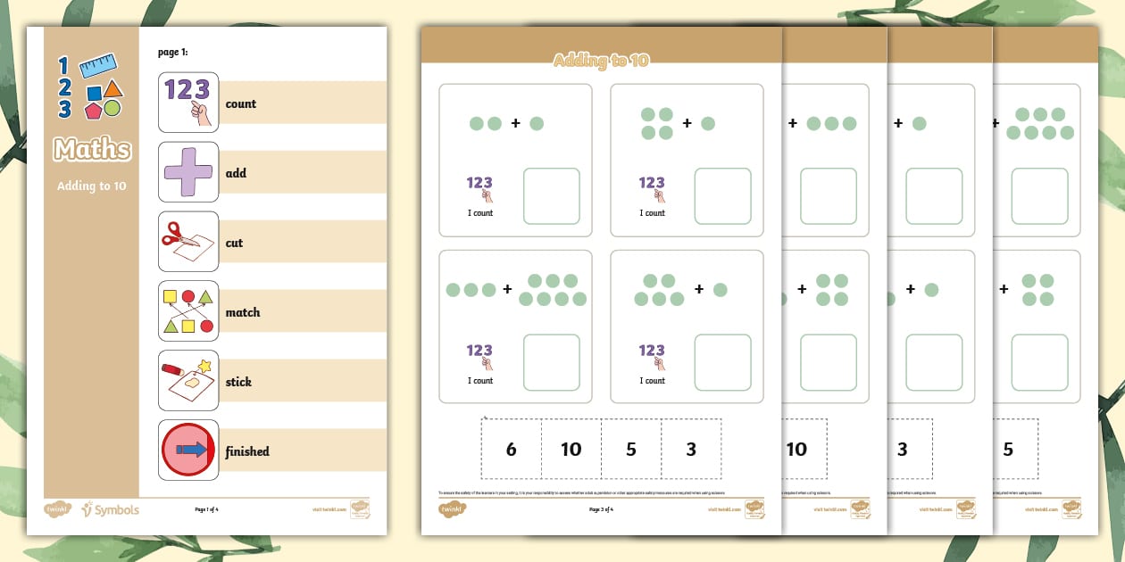 SEND Structured Steps Adding to 10 (teacher made) - Twinkl