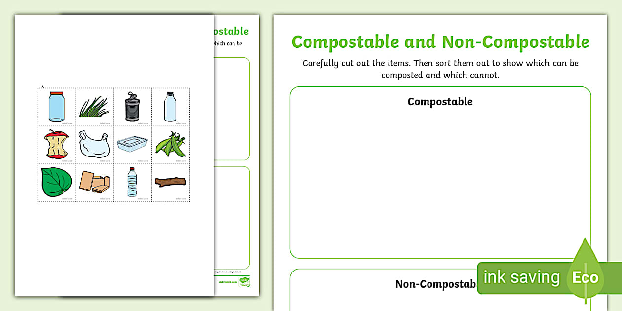 Compostable and Non-Compostable Sorting Activity - Twinkl