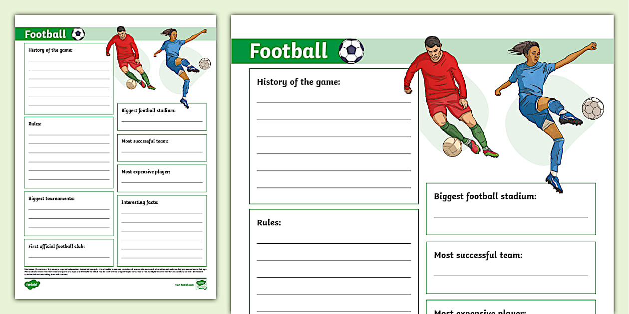 Football Fact File Template, Football Facts (teacher made)