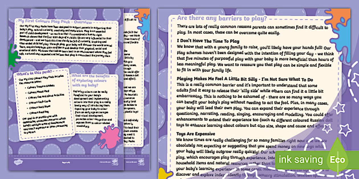 My First Colours Play Pack - Overview (teacher made)