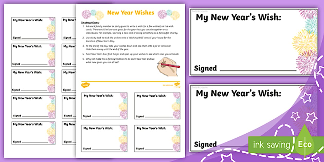 New Year Wishes Cards (Teacher-Made) - Twinkl