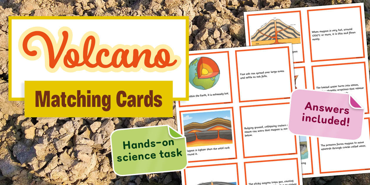 Volcano Matching Cards for Earth Science Year 6