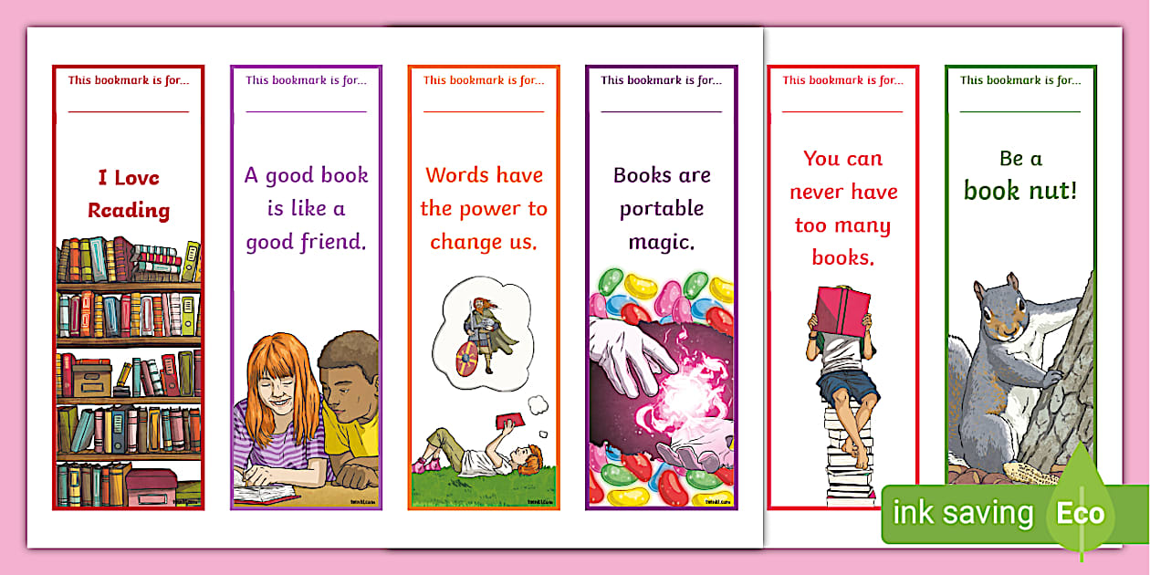 I Love Reading Bookmarks - Primary Resources (teacher made)