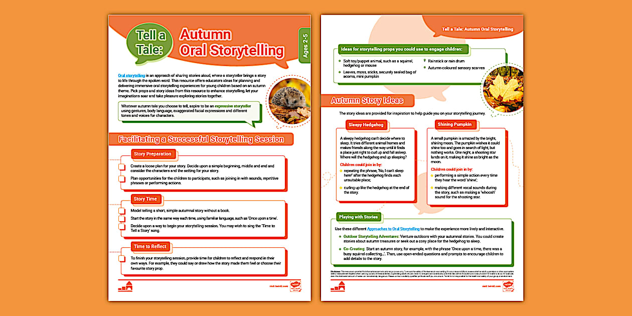 Tell a Tale: Autumn Oral Storytelling Ideas (Ages 2–5)