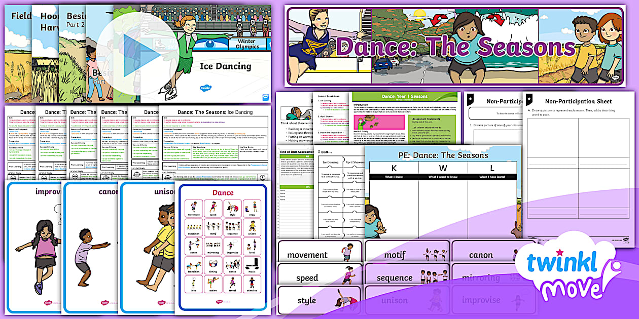 👉 Twinkl Move PE - Y1 Dance: The Seasons - Unit Pack