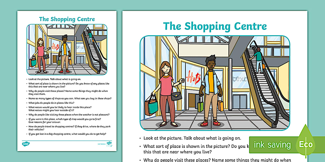 The Shopping Centre Oral Language Worksheet / Worksheet