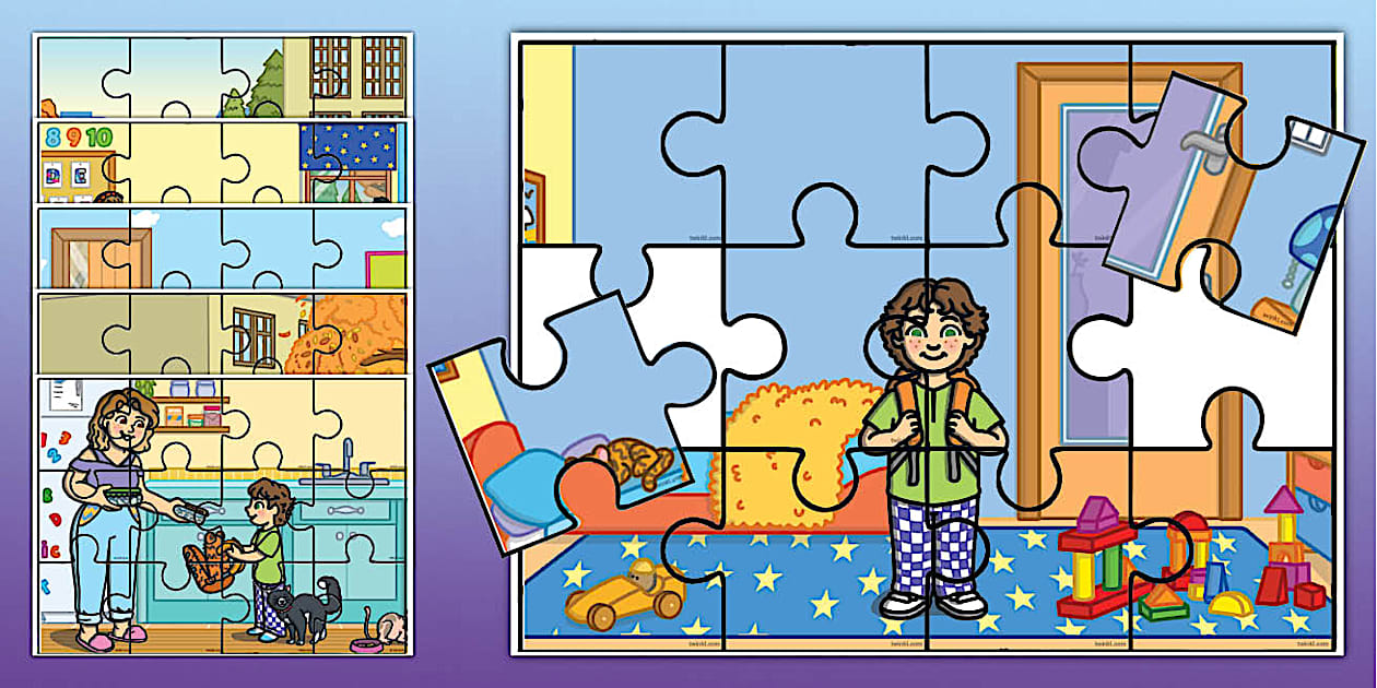 Eric e gata de grădi! – Puzzle (teacher made) - Twinkl