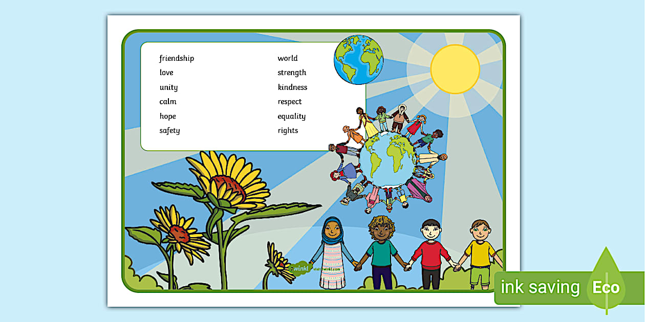 KS1 Peace Word Mat (teacher made) - Twinkl
