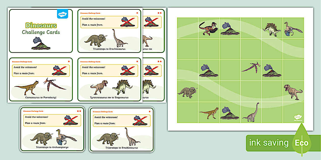 KS1 Dinosaur Coding Mat and Resource Pack (Compatible with Bee-Bot)