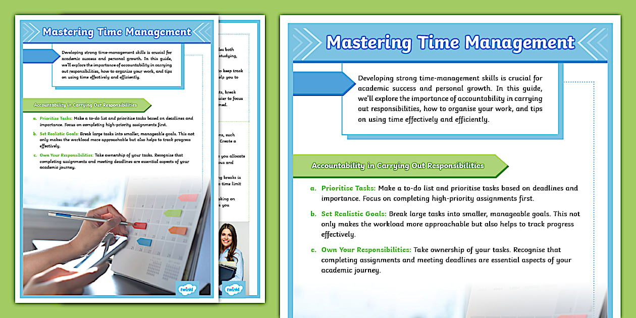 Mastering Time Management: A Guide for Grade 9s - Twinkl