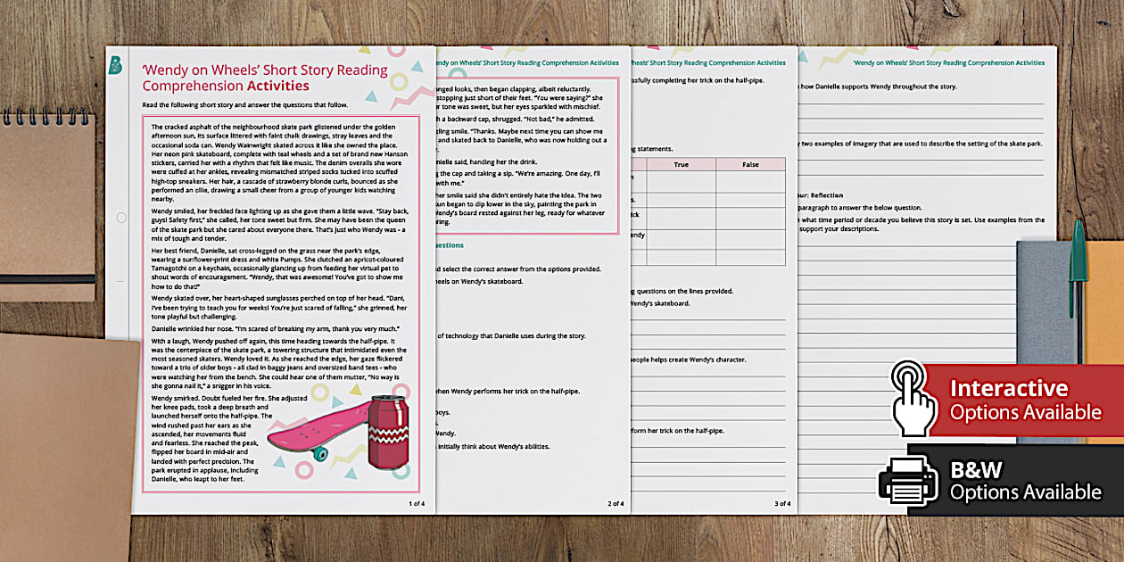 'Wendy on Wheels' Short Story Reading Comprehension - Twinkl