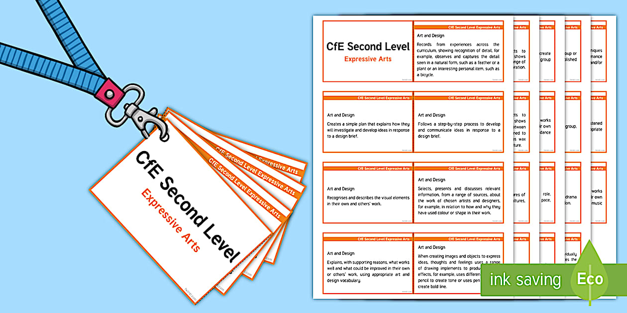 CfE Second Level Expressive Arts Lanyard-Sized Benchmarks