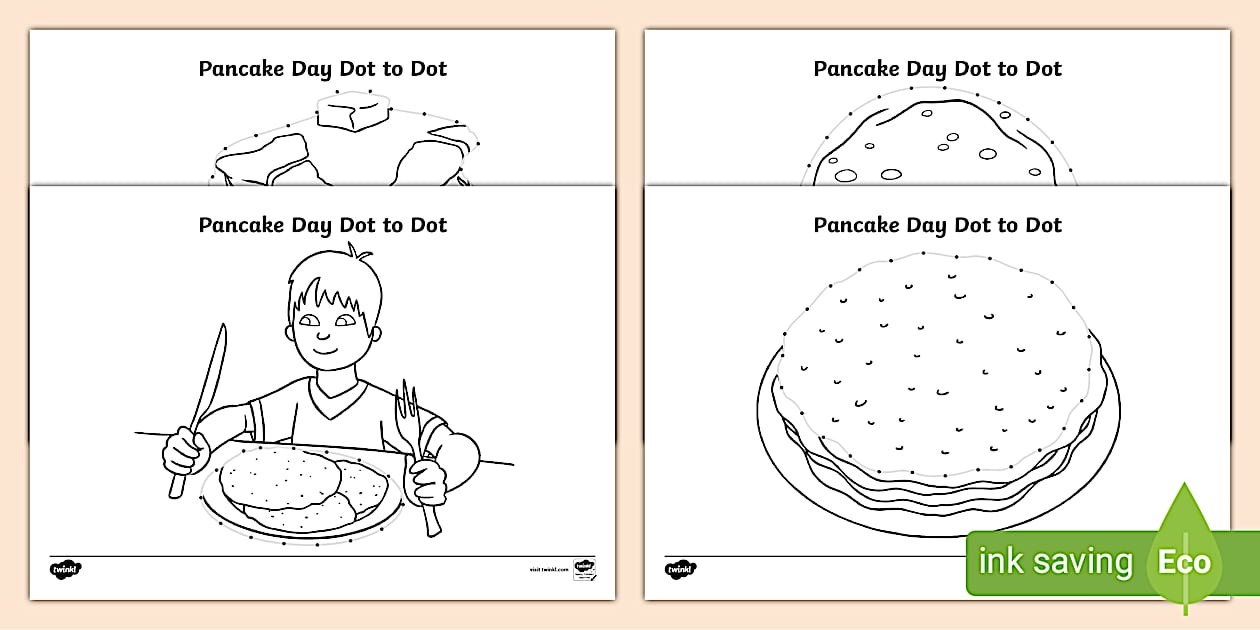 Pancake Day Dot to Dot and Colouring Activity | Twinkl