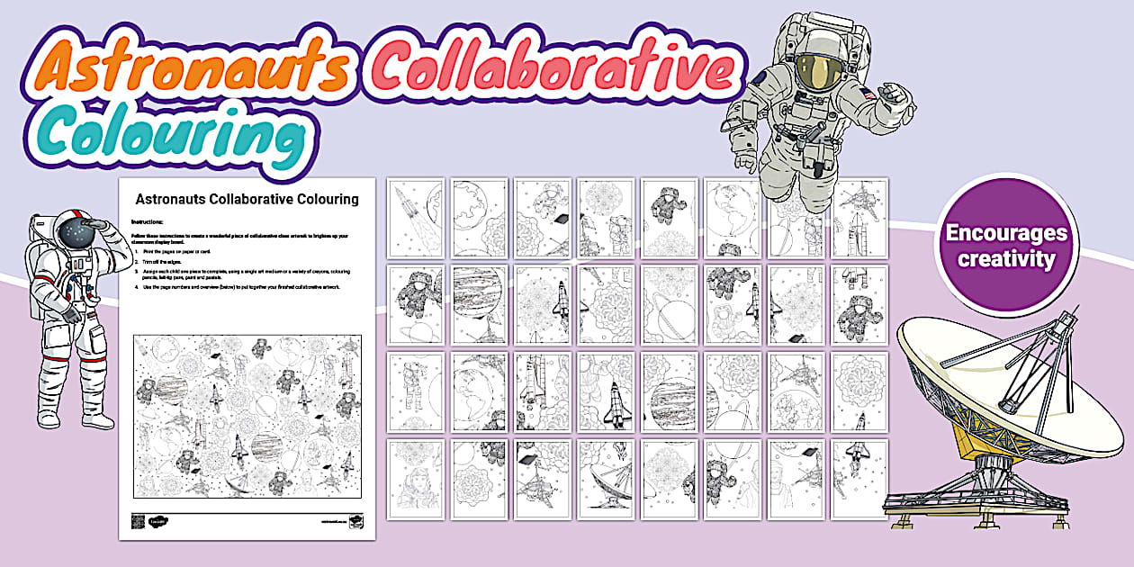 Intermediate Phase Life Skills - Astronauts - Collaborative Colouring ...