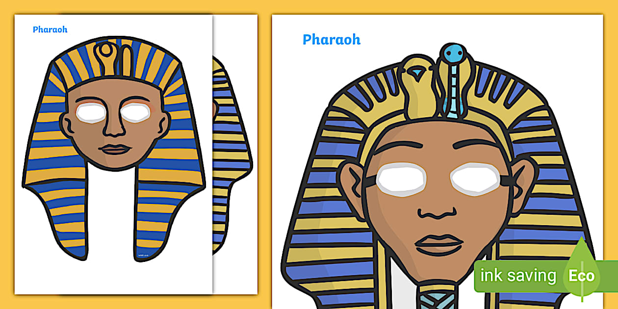 Black and White Ancient Egyptian Pharaoh Role-Play Masks