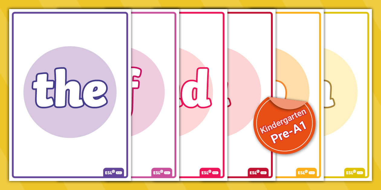 ESL Sight Word Sets Posters for Pre-A1 - Twinkl