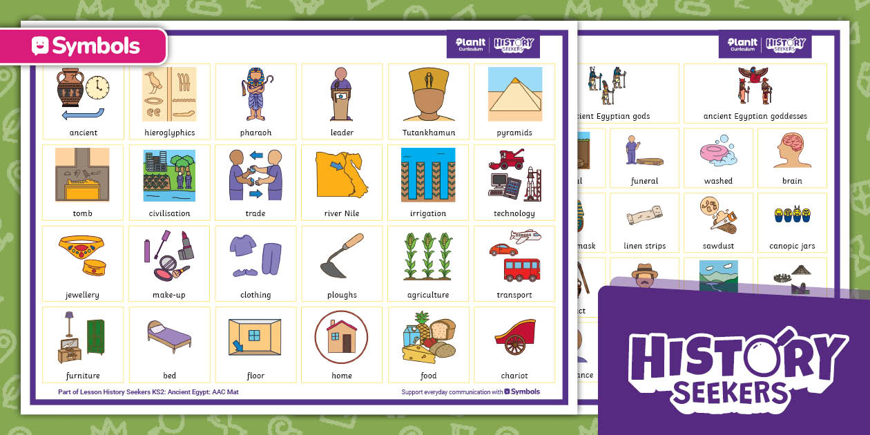 Twinkl Symbols: History Seekers KS2: Ancient Egypt: AAC Mat