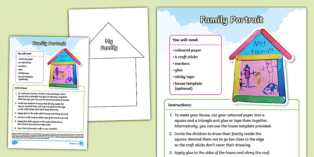 Family Portrait Craft Activity (teacher made) - Twinkl