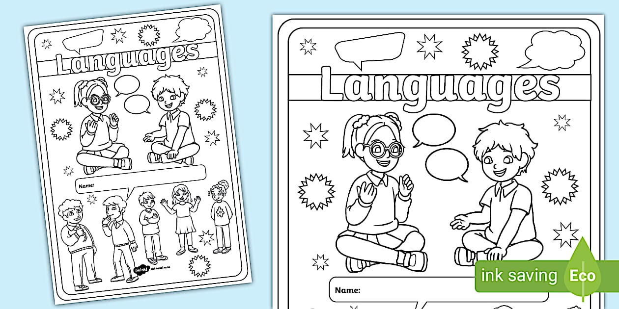 Languages Colouring Book Cover (teacher made) - Twinkl