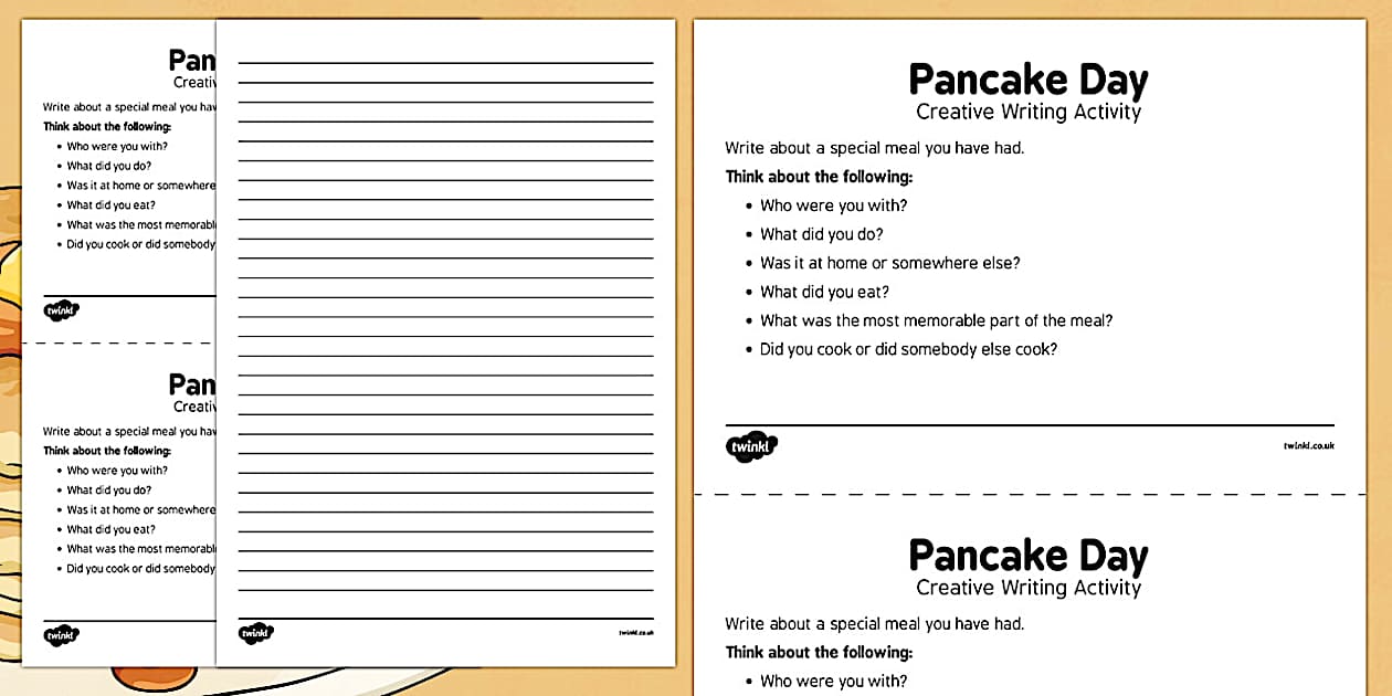 Pancake Day Creative Writing Activity (teacher made)