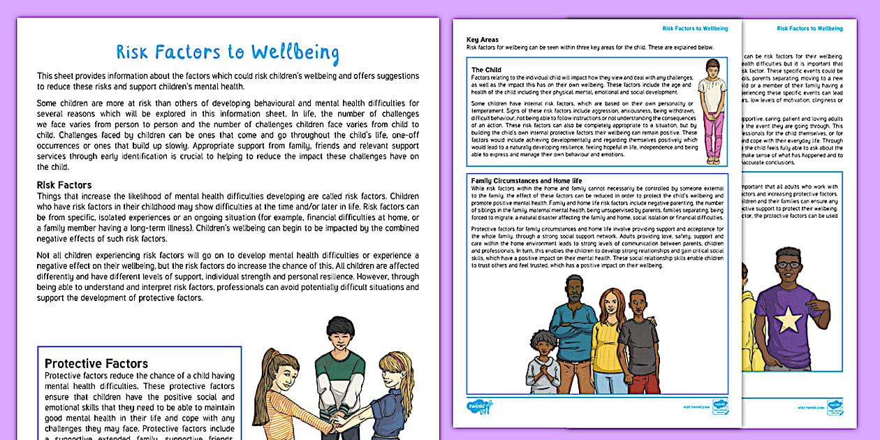 Risk Factors to Wellbeing Information Sheet Adult Guidance