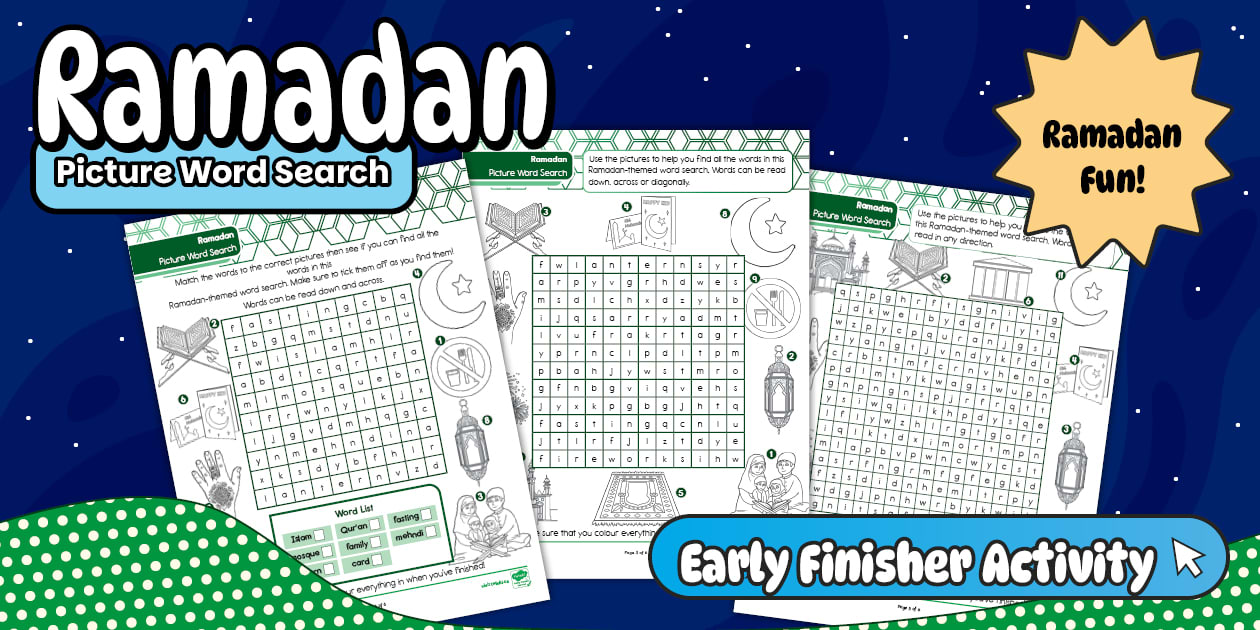 Ramadan Junior Word Search Puzzle Pack
