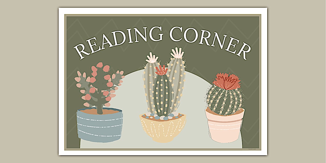 Succulents-Themed Reading Corner Display Poster - Twinkl