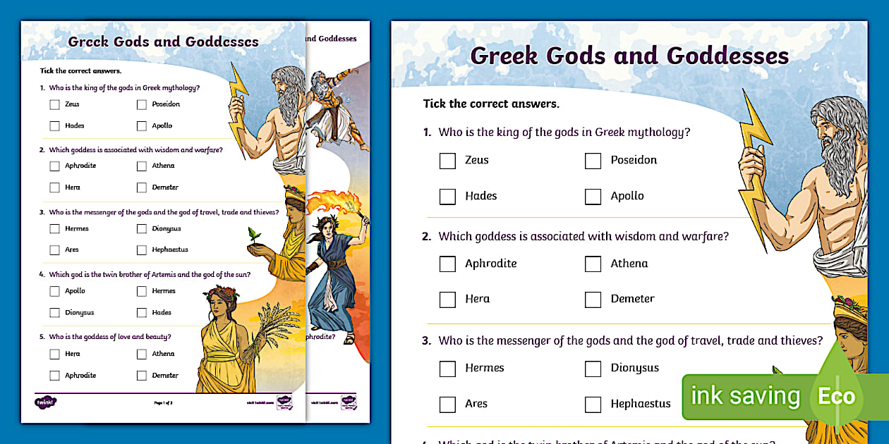 Greek Gods and Goddesses Quiz