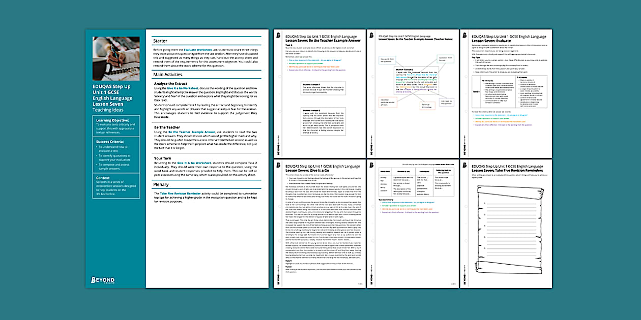 Eduqas GCSE English Language Intervention Lesson 7 - Twinkl