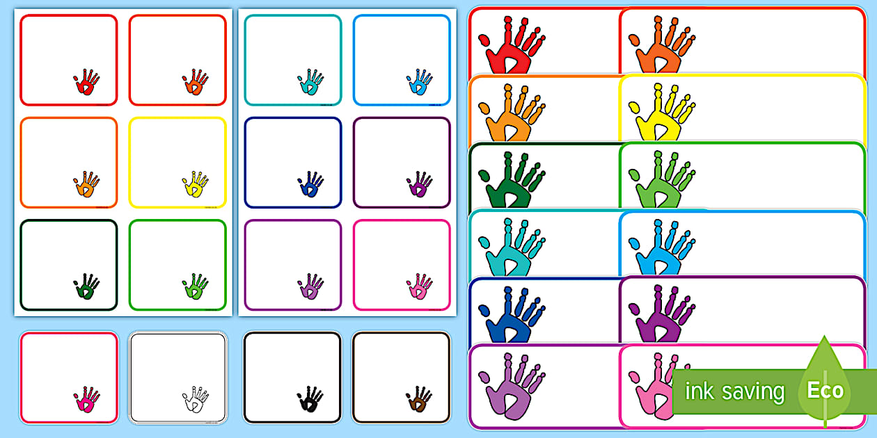 👉 Handprint Themed Labels (teacher made) - Twinkl
