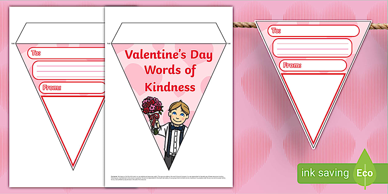 Valentine's Day Words of Kindness Bunting (teacher made)