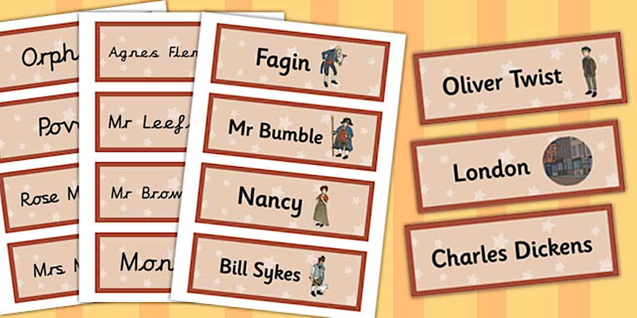 Cursive Oliver Twist Word Cards (Lehrer gemacht) - Twinkl