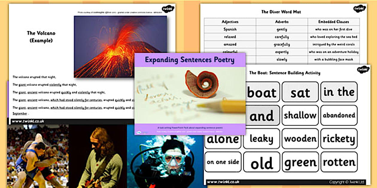 Expanding Sentences Poetry Lesson Teaching Pack - Twinkl