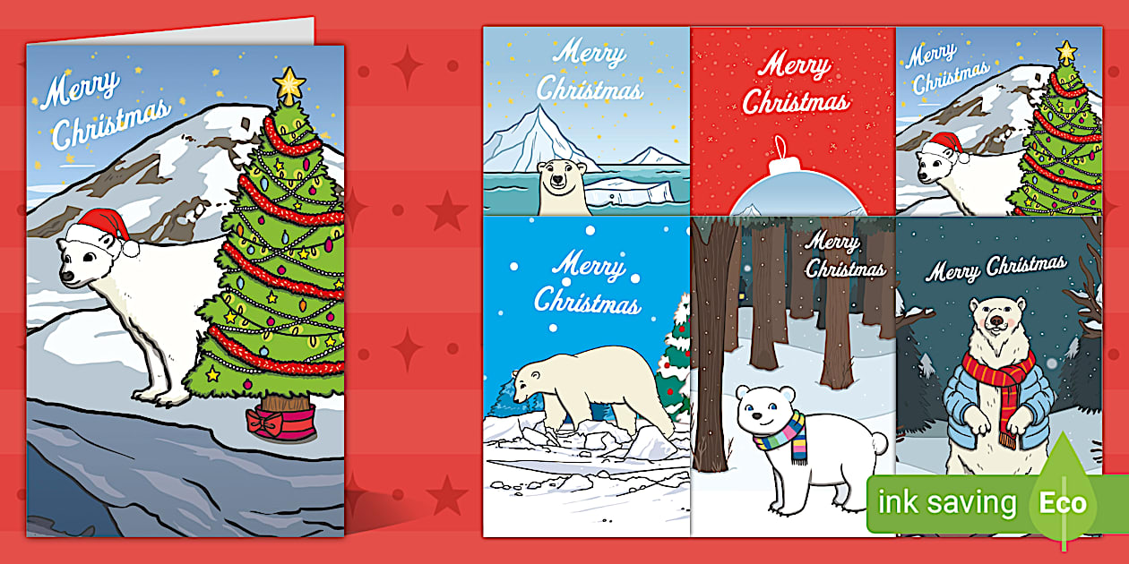 Polar Bear Festive Card Pack