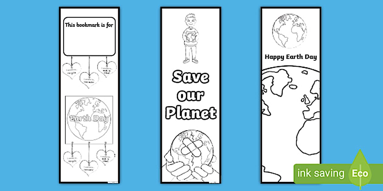 Printable Earth Day Bookmarks to Colour | Resource | Twinkl