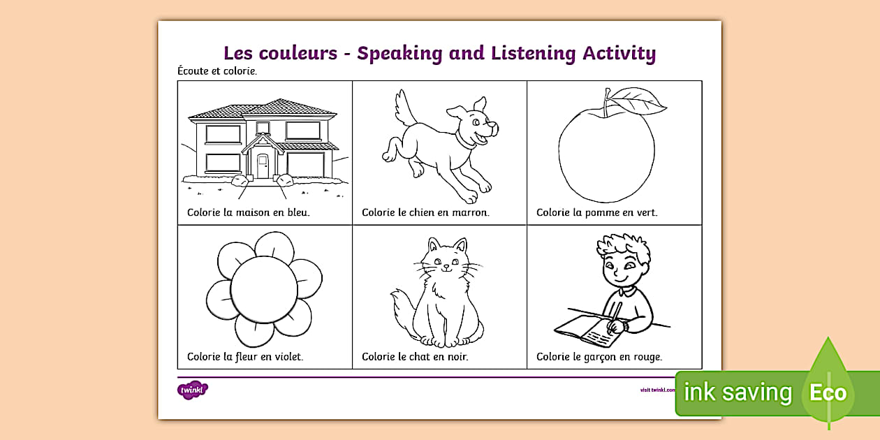 Les couleurs French Colours Speaking And Listening Activity