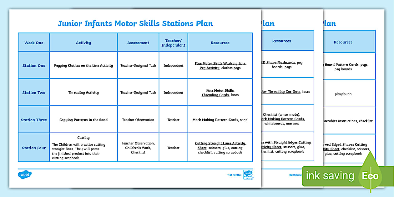 Fine motor skills lesson plans (teacher made) - Twinkl