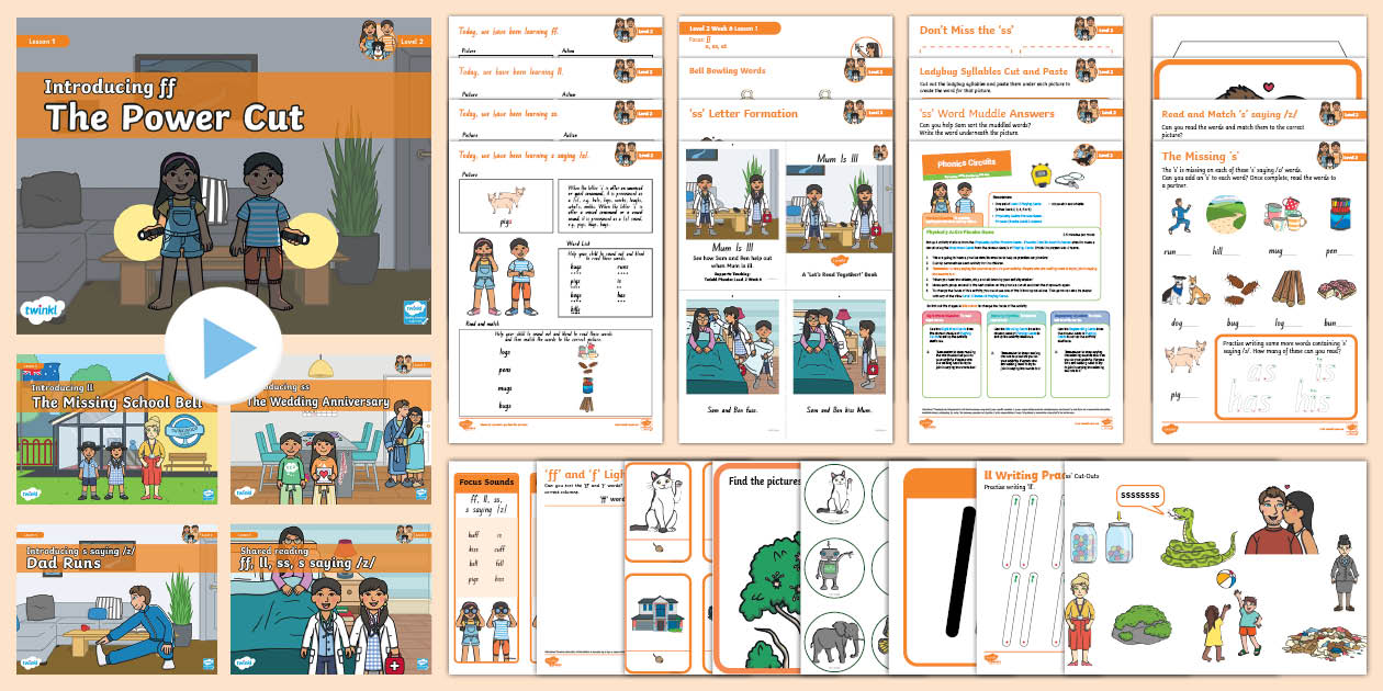 'ff', 'll', 'ss' And 's' Saying /z/ Level 2 Pack - Phonics