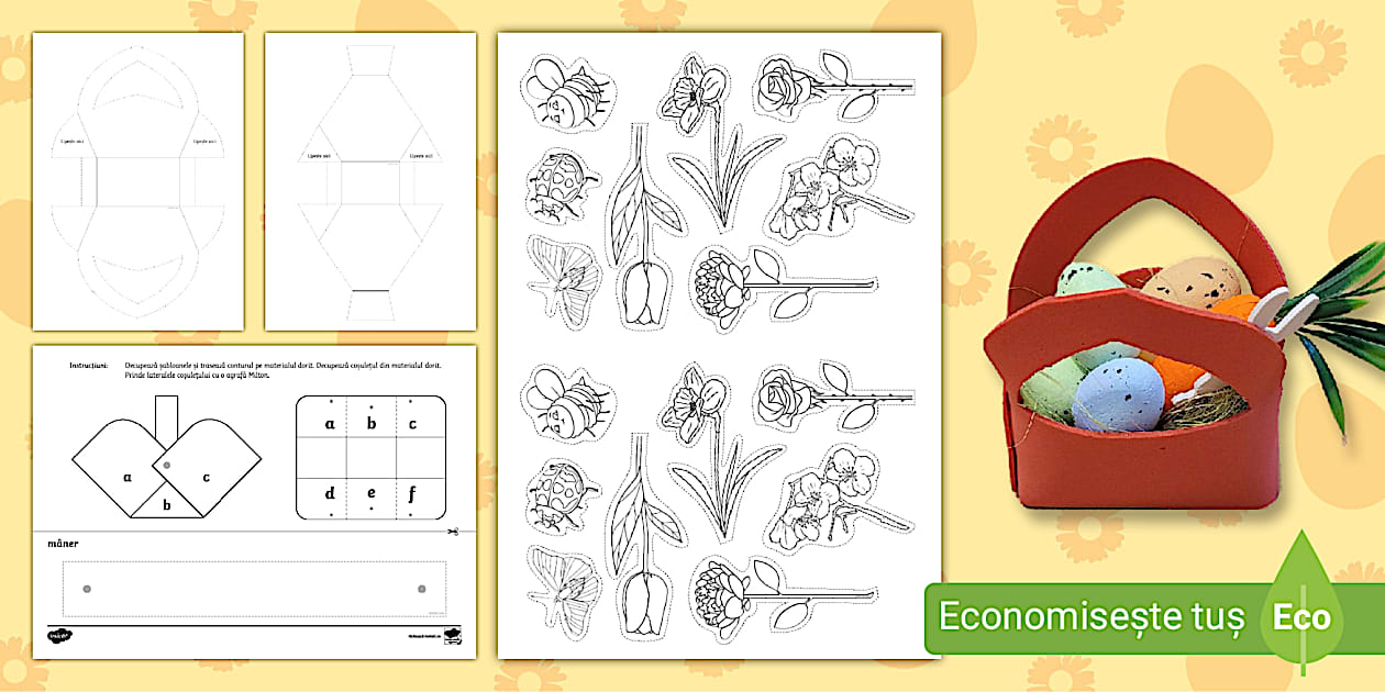 Coșulețe de Paște – Șabloane (Teacher-Made) - Twinkl