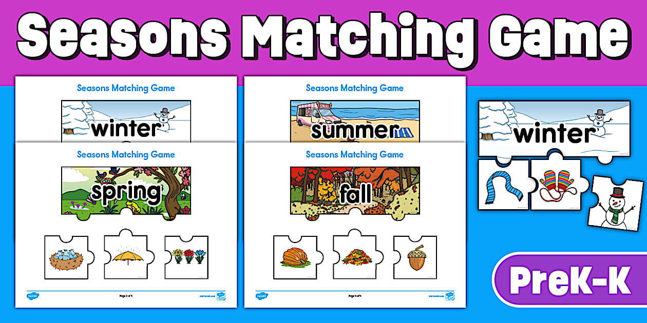 Seasons Matching Game for PreK-K