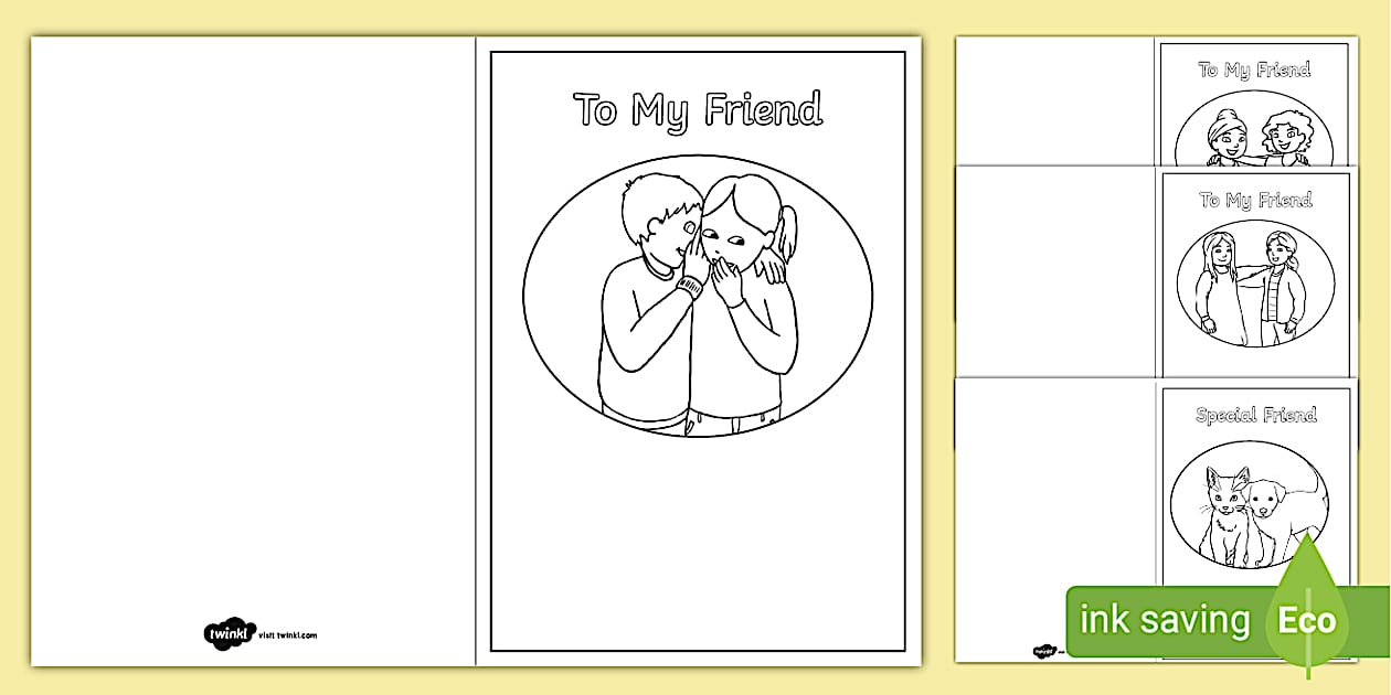 Card Templates with Special Words on Friendship | Printable
