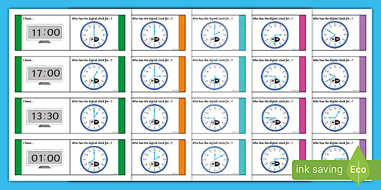 Analogue and Digital Time Loop Cards (teacher made) - Twinkl